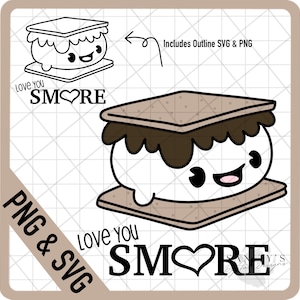 Love You Smore Png, Layered SVG, Cute, Love, PNG Digital Download File ...