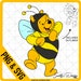 Pooh Bear Bee, Layered SVG, Cute, Costume Svg, Coloured Png, Outline ...