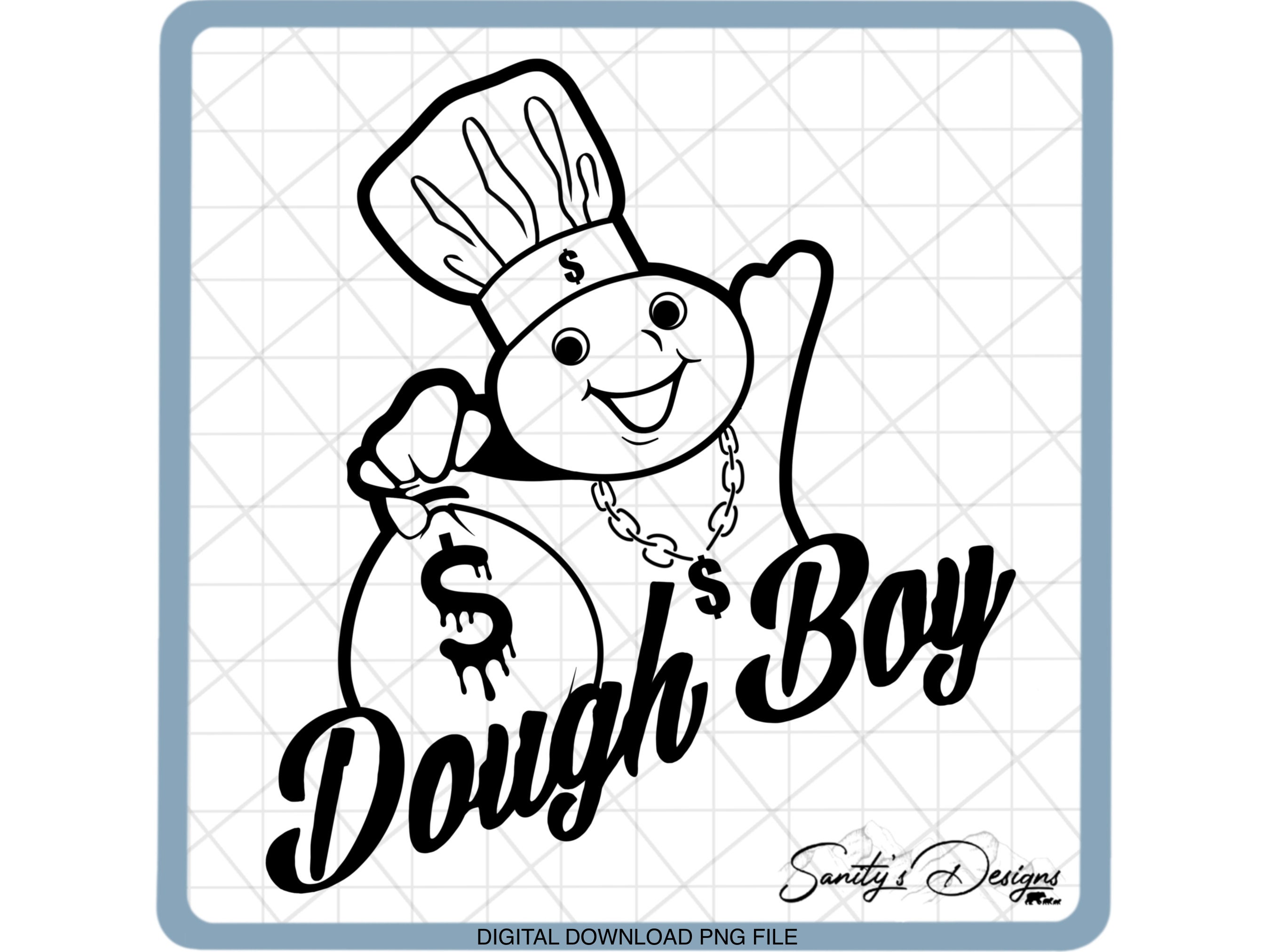 Dough Boy Outline Svg, Money Bag Png, Classic, Decal Design, Digital ...