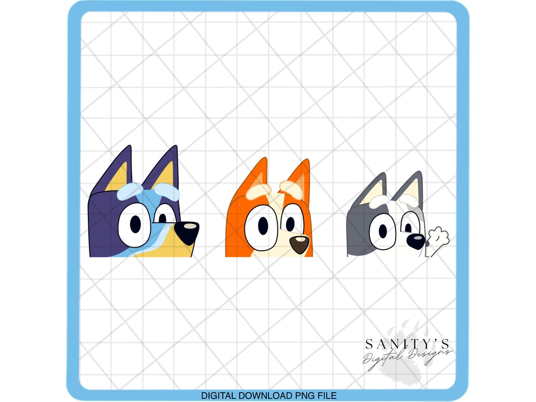Bluey, Bingo, Muffin, Window Peek Image Png, Instant Download, PNG ...