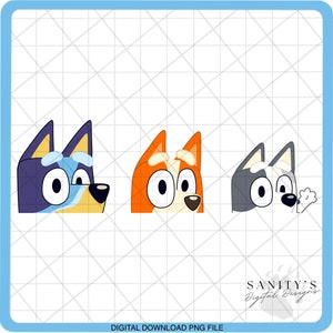 Bluey, Bingo, Muffin, Window Peek Image Png, Instant Download, PNG ...