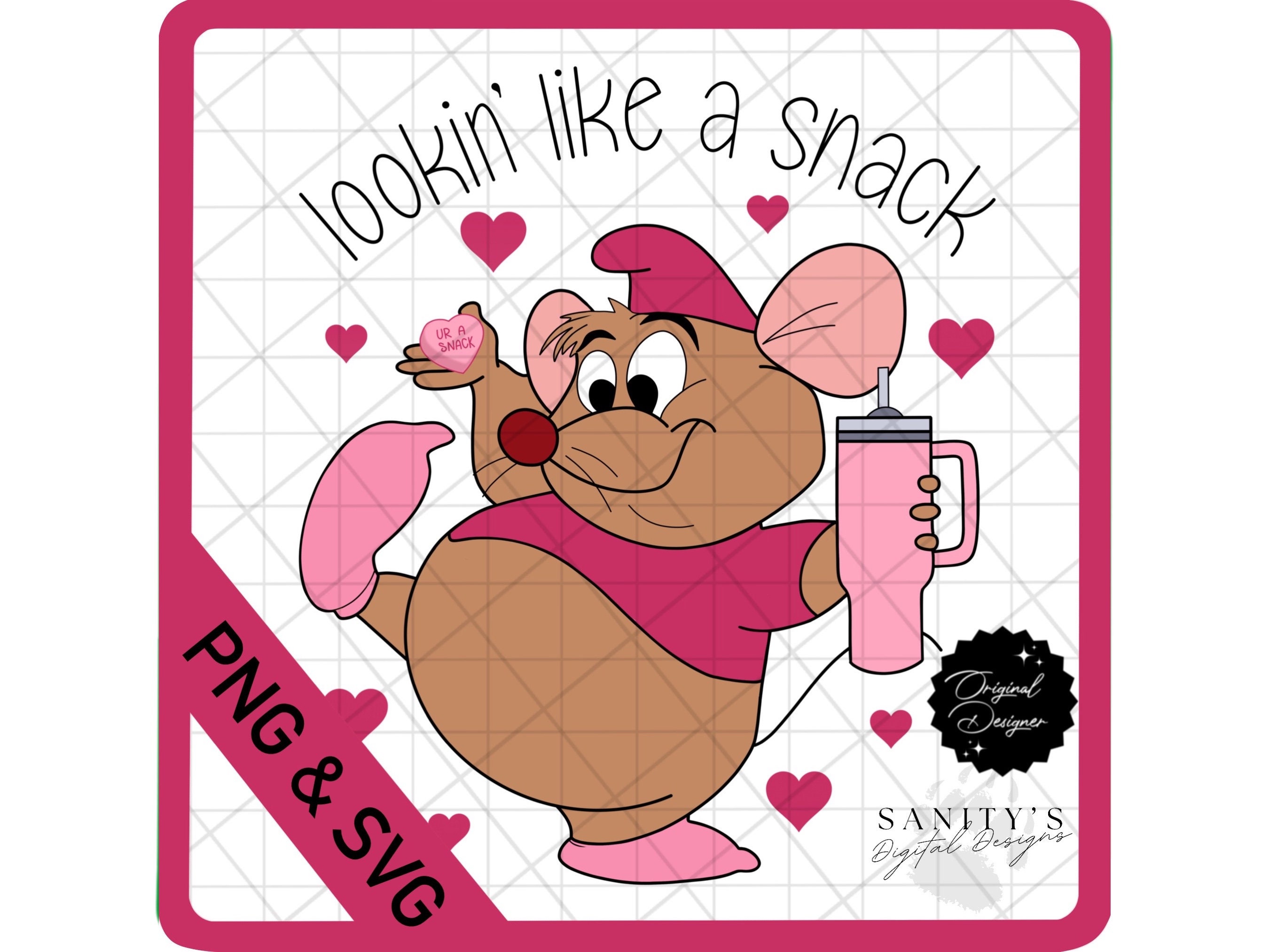 Gus Gus Mouse Png, Layered SVG, Valentines Day, Heart, Stanley, Cute ...