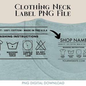 Clothing Tag Label Png, Svg, Digital Download, Washing Instructions ...