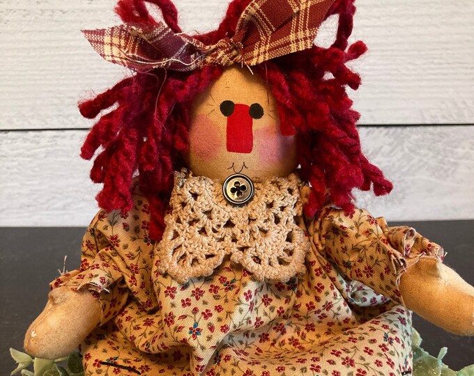 Rag Doll - Raggedy Ann Doll - Stuffed Doll - Handmade - Primitive ...