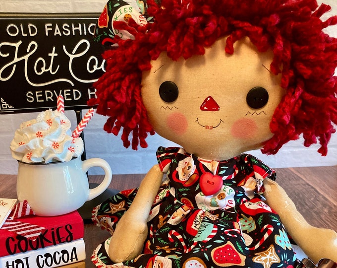 Lil' Miss Cocoa Annie - Raggedy Ann Doll - Rag Doll Annie - Primitive ...