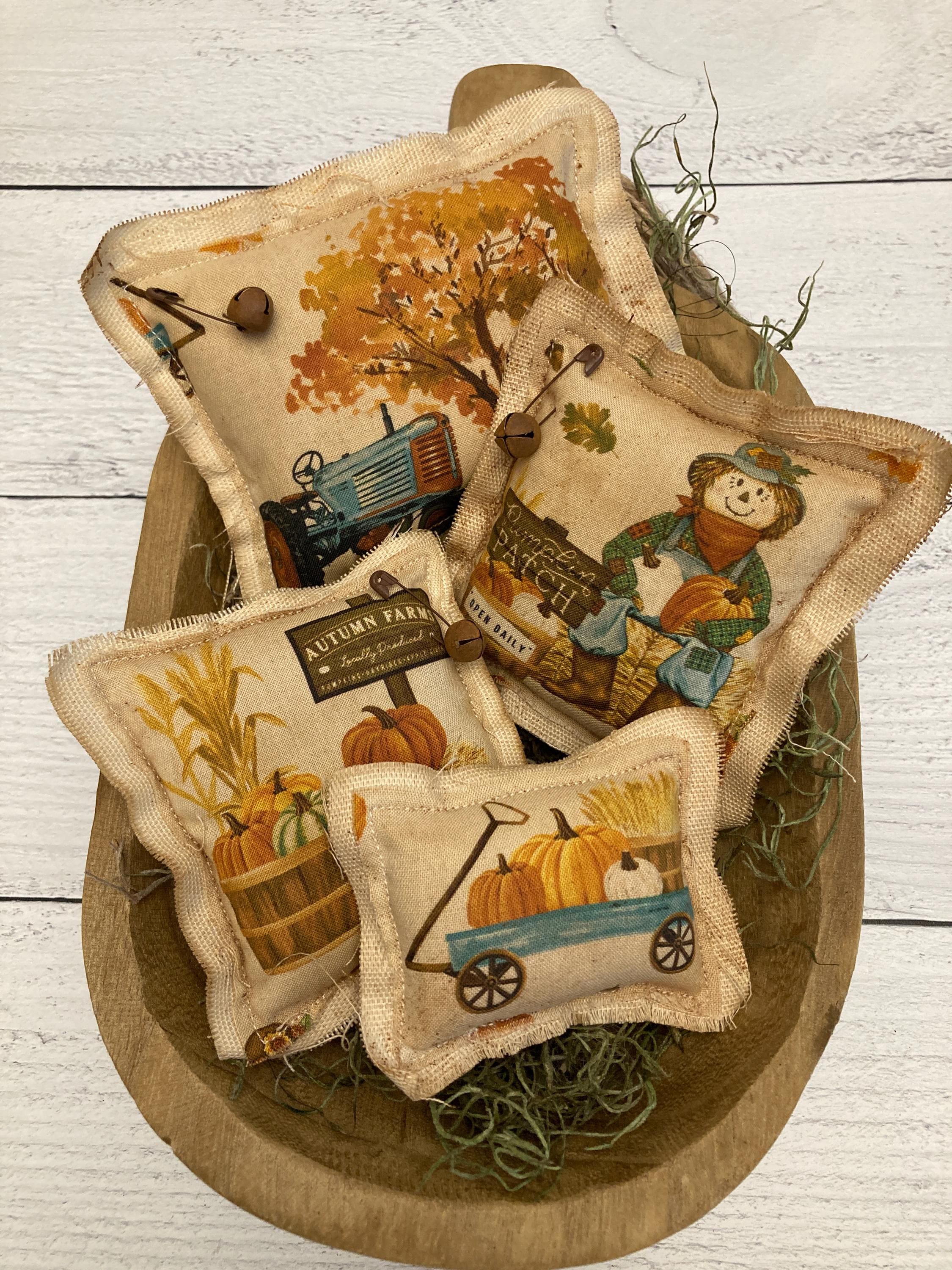 Scarecrow Bowl Fillers - Holiday Pillows - Primitive Fall Bowl Filler ...