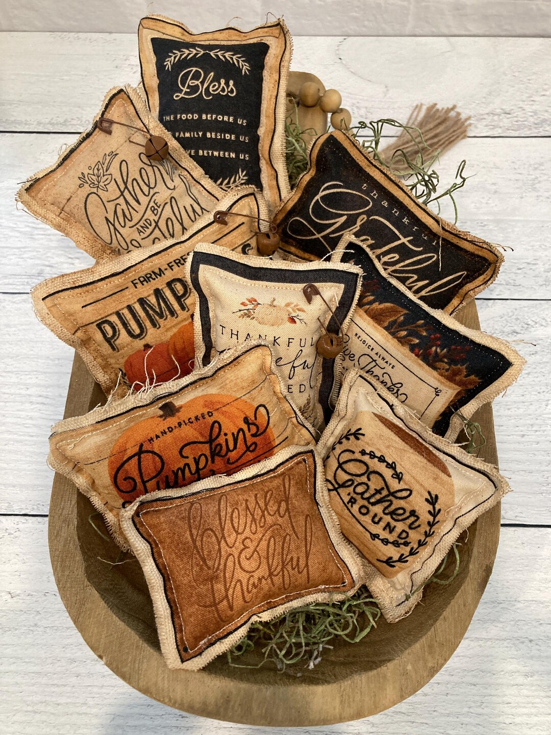 Fall Bowl Fillers Holiday Pillows Primitive Fall Bowl Filler - Etsy