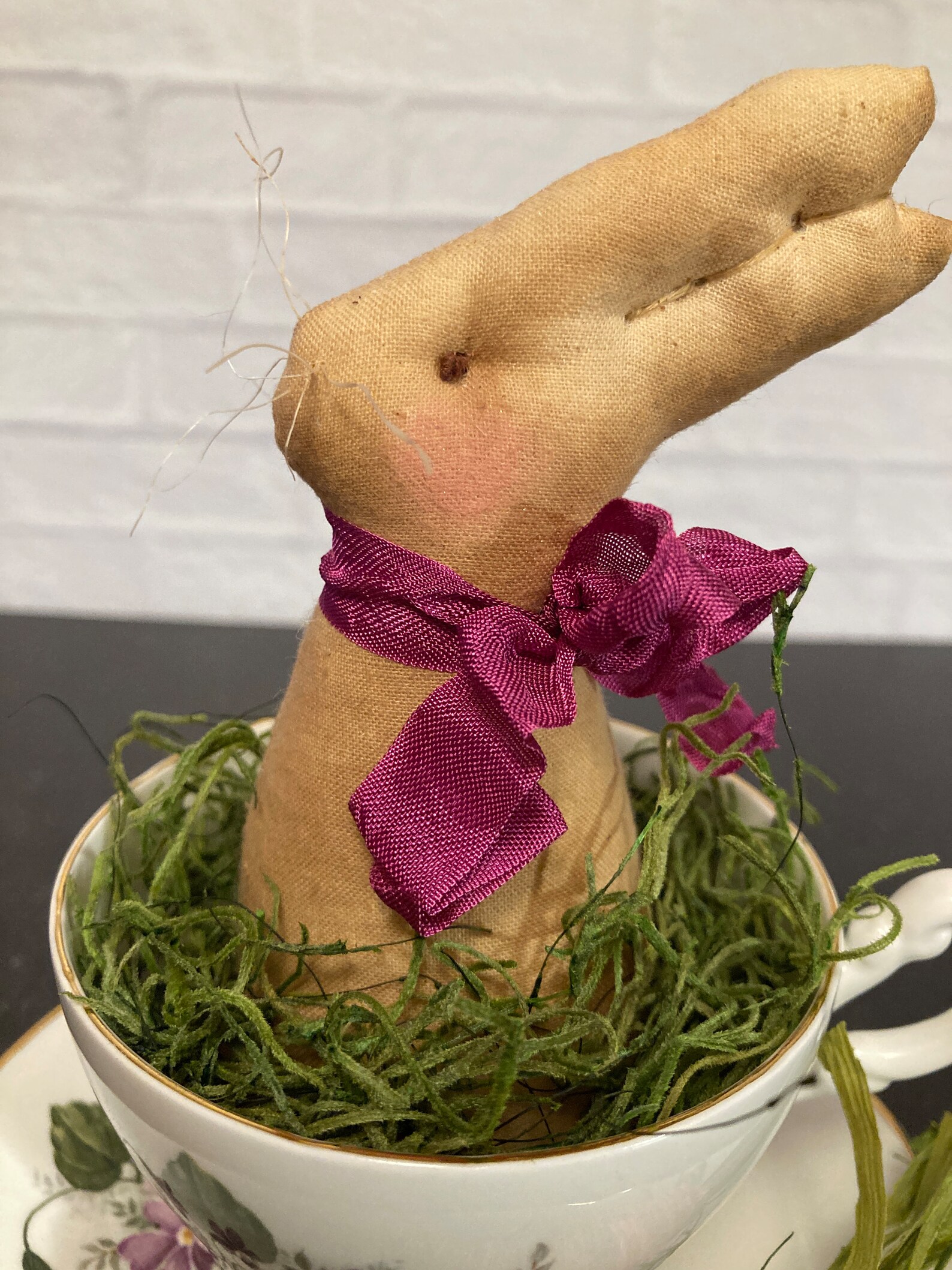 Tea Cup Bunny Easter Decor Vintage Tea Cup Easter Shelf Sitter - Etsy