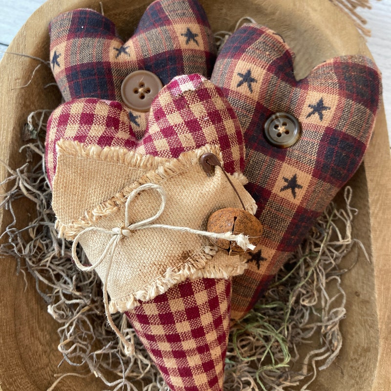 Primitive Hearts - Etsy