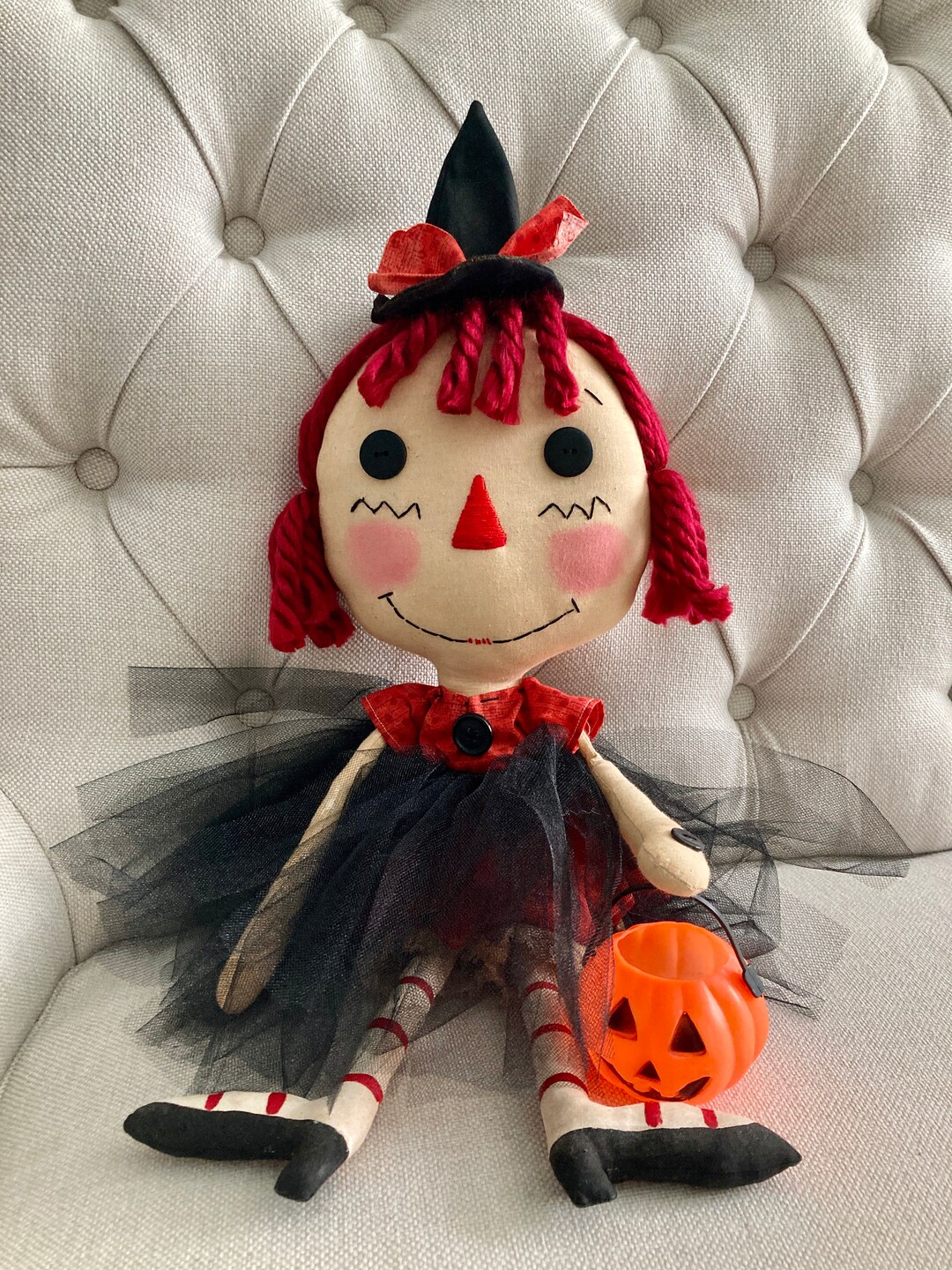 Witchy Poo Annie Hand Made Doll Raggedy Ann Doll Halloween Rag Doll - Etsy