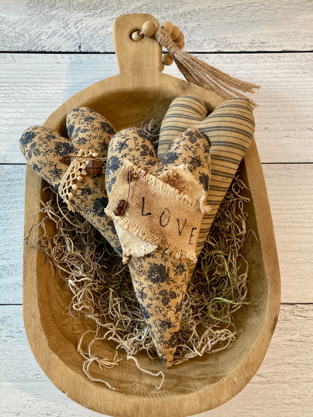 Calico Floral Heart Bowl Fillers - Fun Hearts for Tiered Trays ...