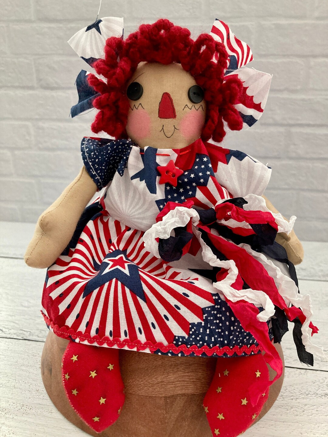 Americana Annie Rag Doll Raggedy Ann Doll Stuffed Doll Handmade ...