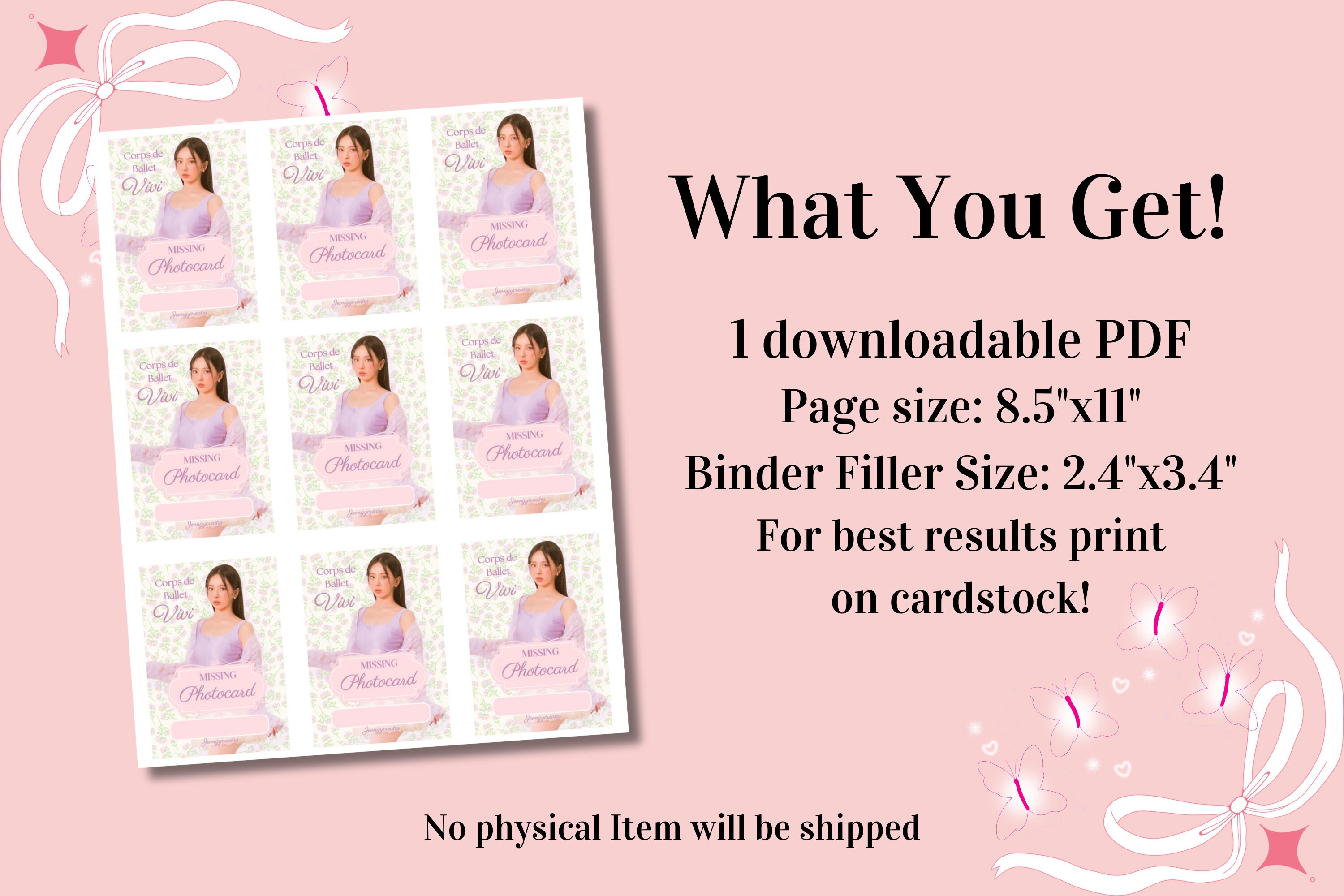 Vivi Missing Photocard Binder Filler - Etsy