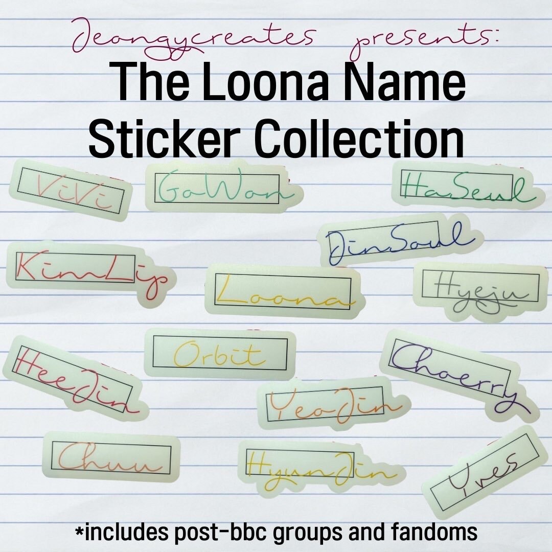 Loona Name Stickers, Kpop Stickers, Vinyl, Loona the World Stickers ...