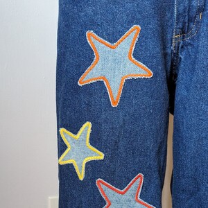 Dark Wash Patchwork Star Jeans by Sensible Slacks - Etsy