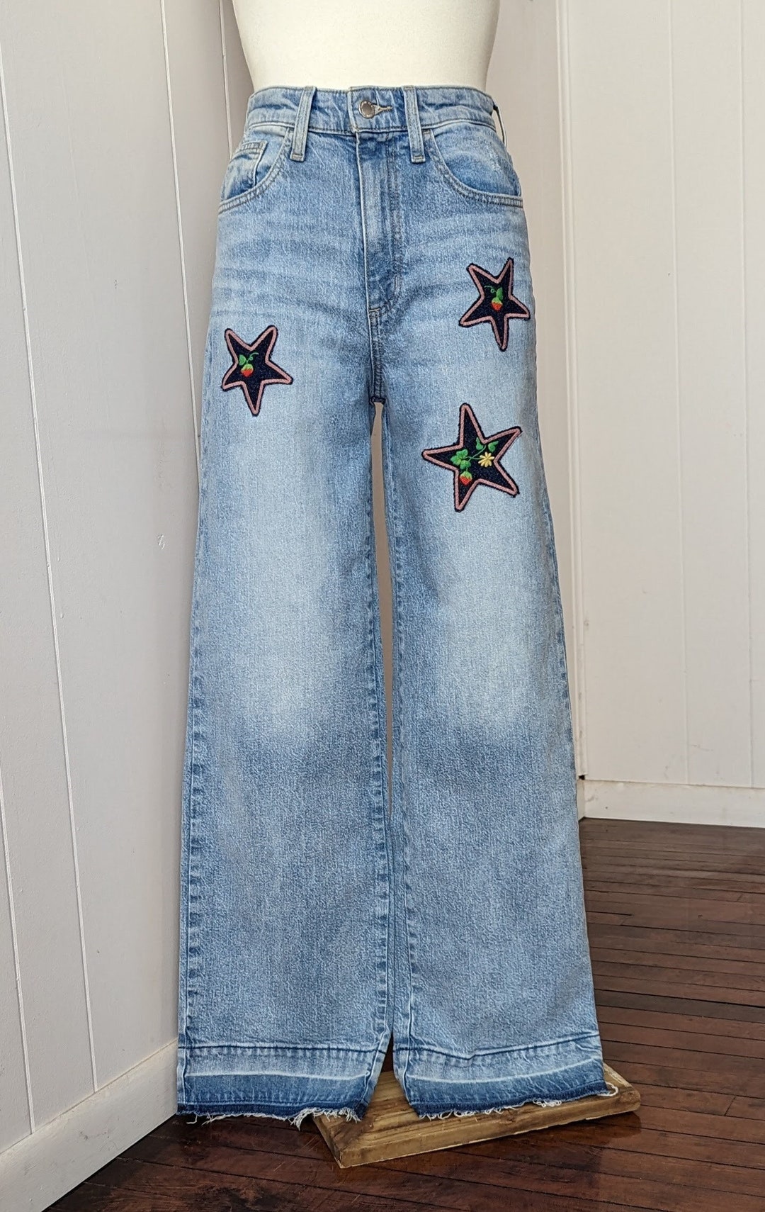 Strawberry Star Patch Jeans by Sensible Slacks - Etsy
