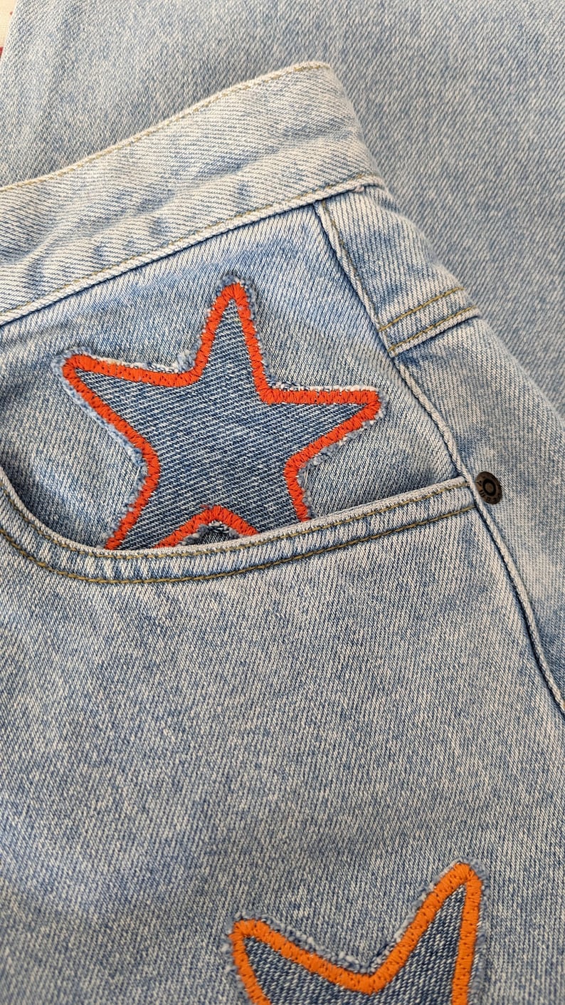 Patchwork Star Jeans by Sensible Slacks - Etsy