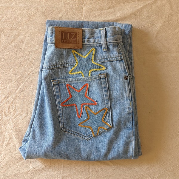 Jeans With Stars - Etsy