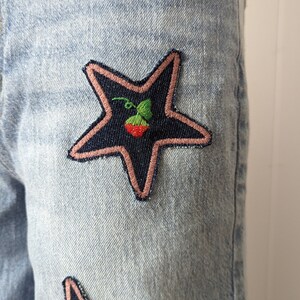 Strawberry Star Patch Jeans by Sensible Slacks - Etsy