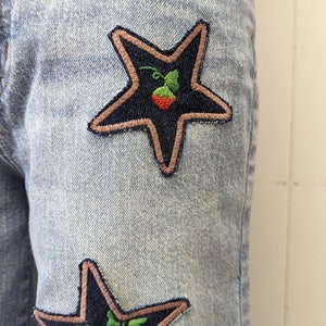 Strawberry Star Patch Jeans by Sensible Slacks - Etsy
