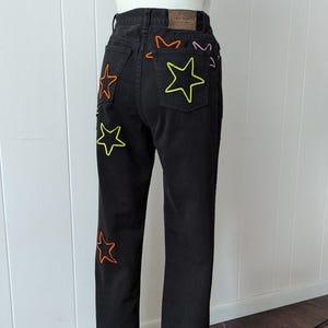 Black Patchwork Star Jeans by Sensible Slacks - Etsy