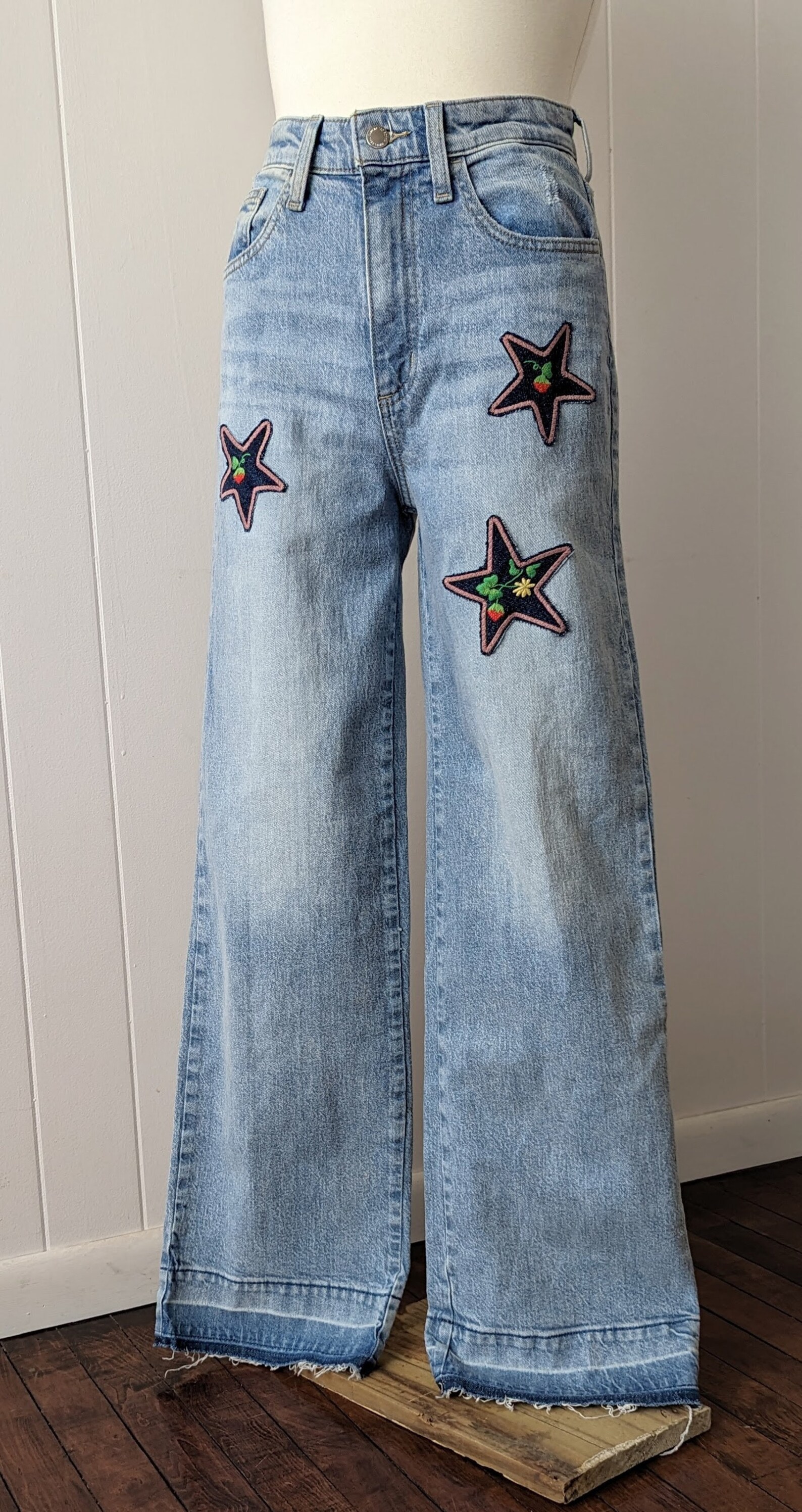 Strawberry Star Patch Jeans by Sensible Slacks - Etsy
