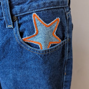 Dark Wash Patchwork Star Jeans by Sensible Slacks - Etsy