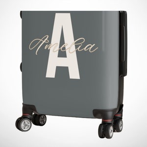 Personalized Letter Name Luggage, Custom Grey Stylish Hard Shell ...