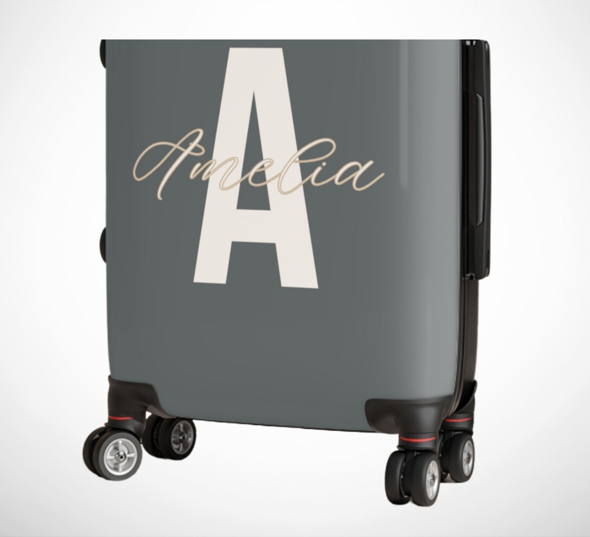 Personalized Letter Name Luggage Custom Grey Stylish Hard - Etsy