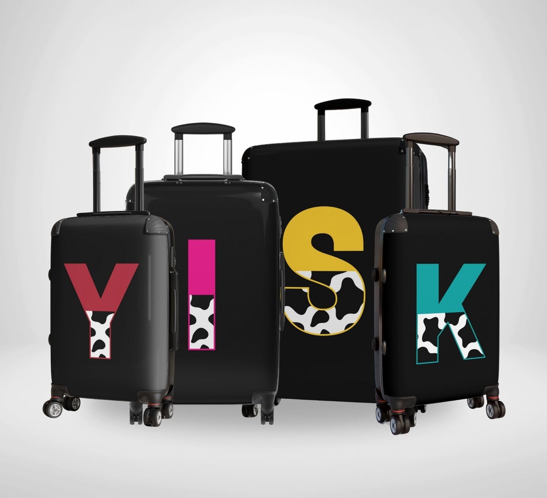 Personalized Cow Print Custom Luggage Set, Colourful Animal Cow ...