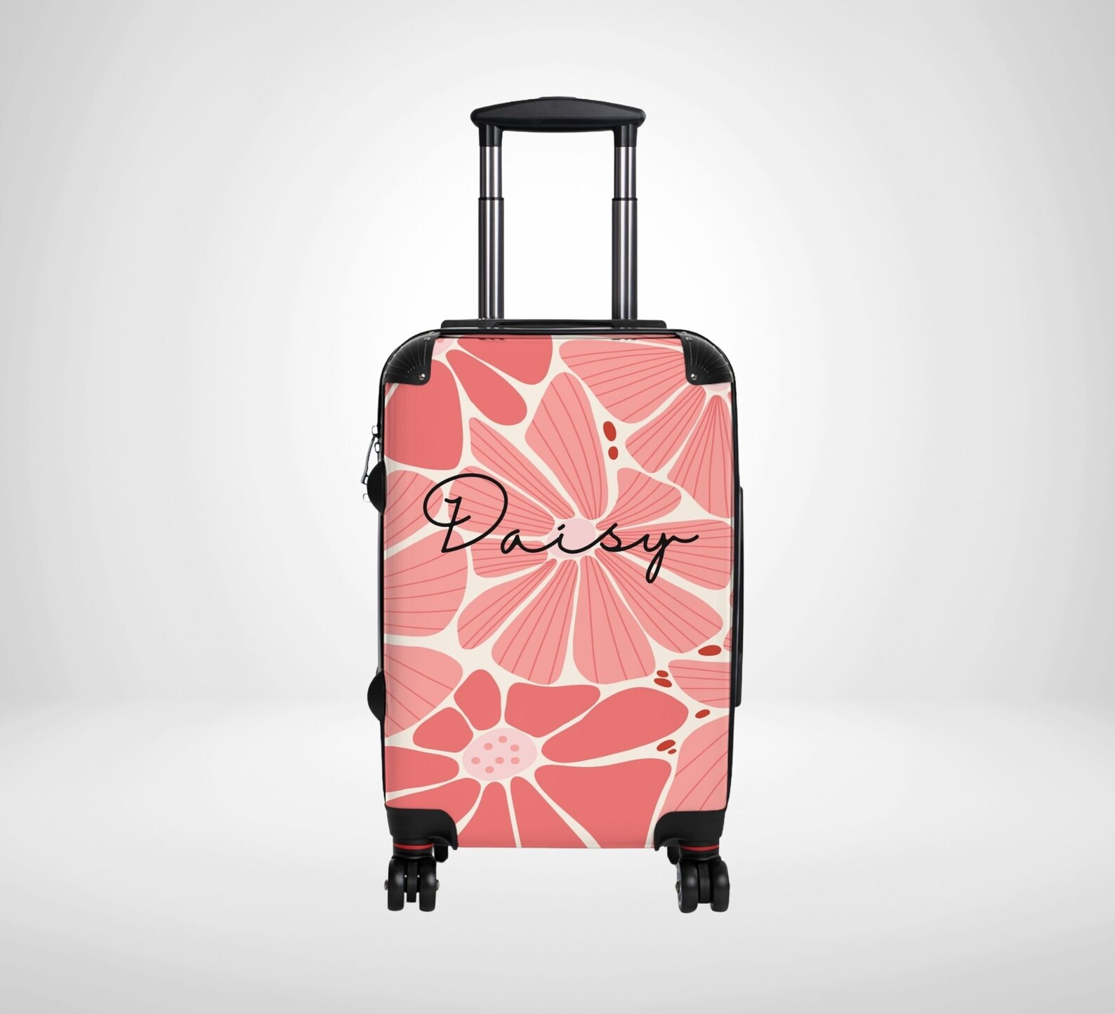 Personalized Name Pink Floral Suitcase, Custom Luggage for Women ...
