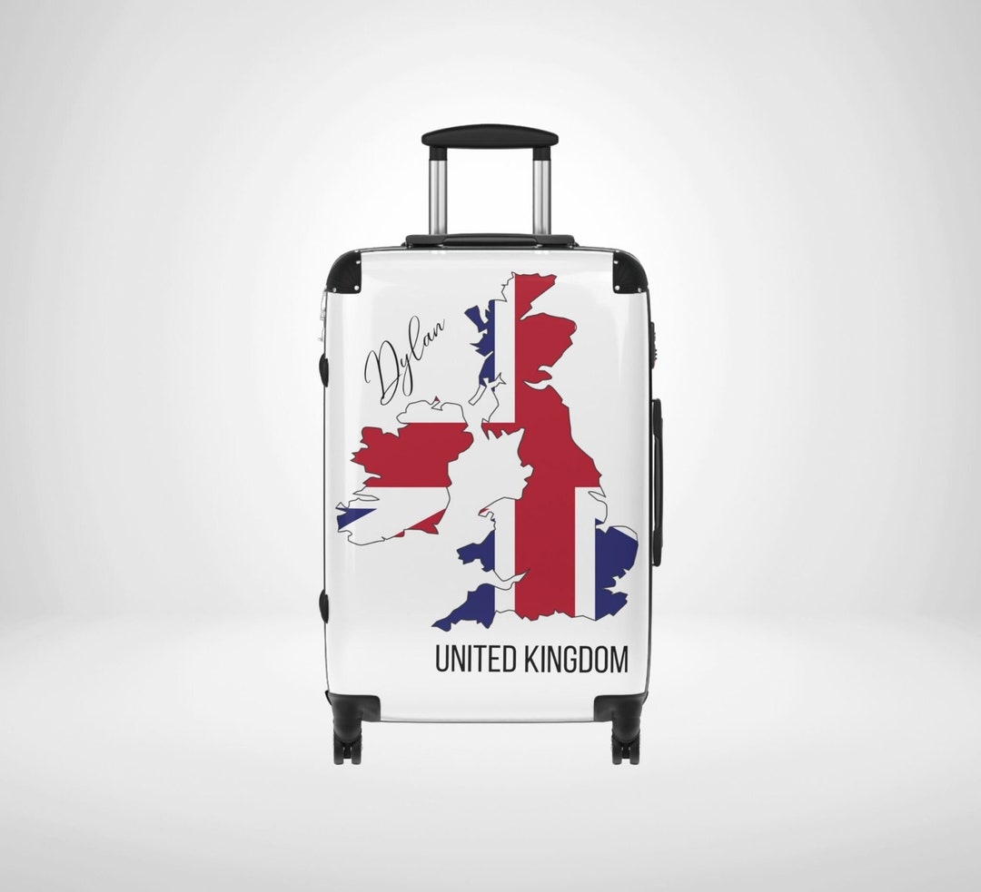 Personalized UK Map Suitcase, British Flag Map on Custom Luggage ...