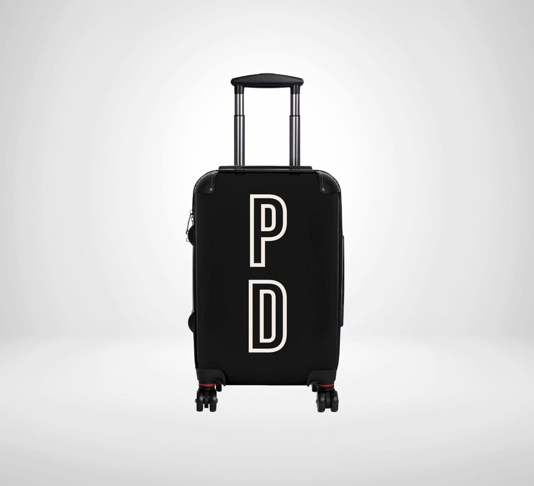 Personalized Initial Suitcase Luggage, Black Custom Hard Shell Suitcase ...