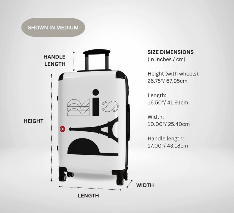 Paris Location Pin Suitcase Luggage, Modern Travel Hard Shell Suitcase ...
