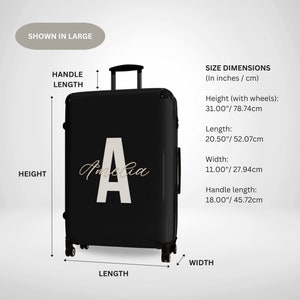 Personalized Letter Name Luggage, Custom Black Stylish Hard Shell ...