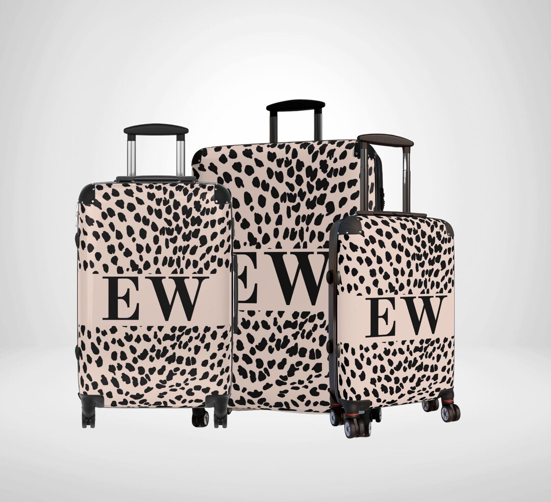 Dot Pattern Beige Hard Shell Suitcase Luggage, Modern Bespoke Travel ...