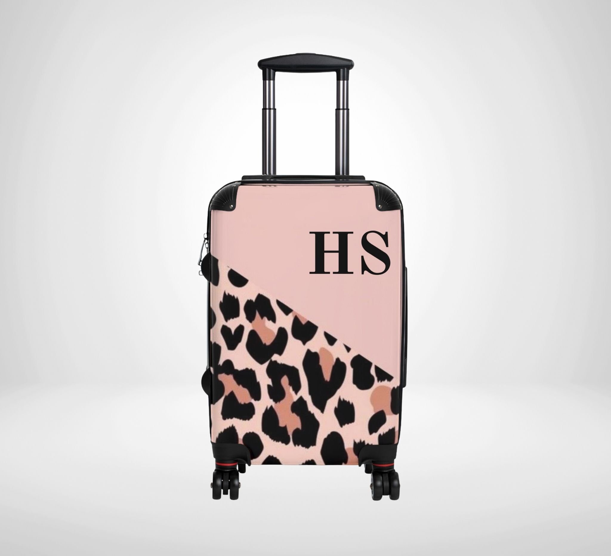 Stylish Leopard Print Suitcase in Pink, Modern Bold Animal Print ...