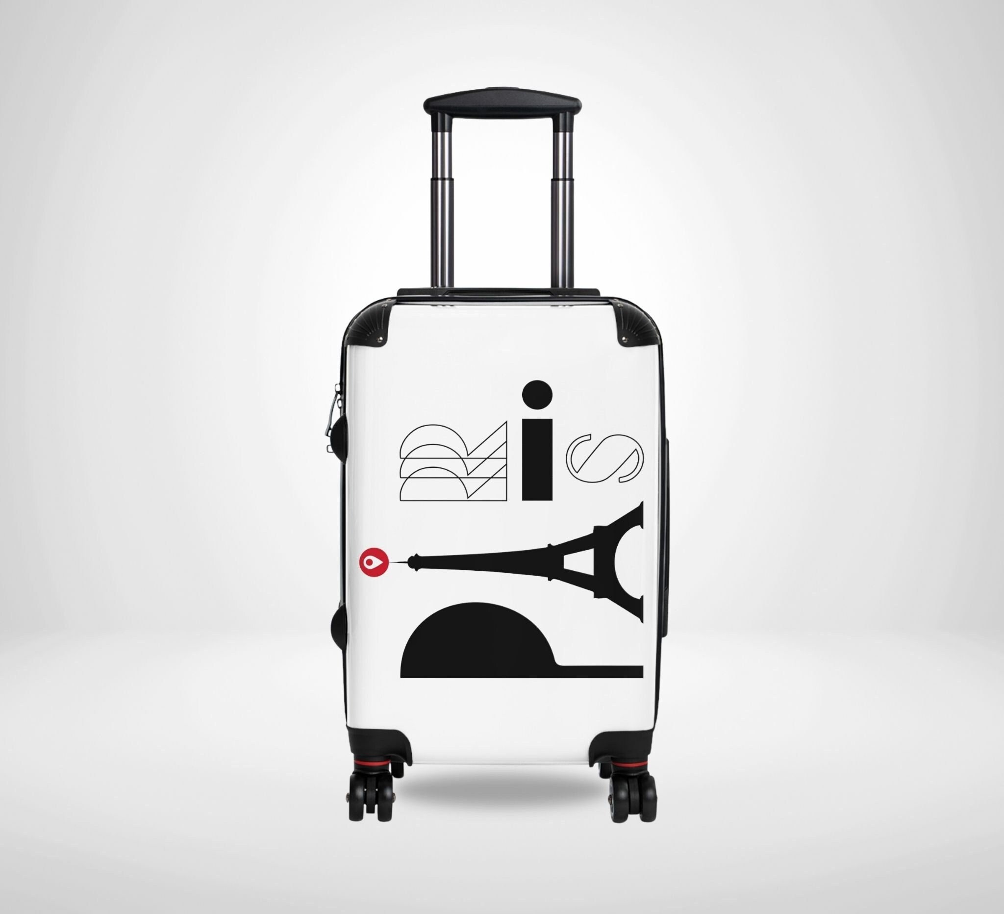 Paris Location Pin Suitcase Luggage, Modern Travel Hard Shell Suitcase ...