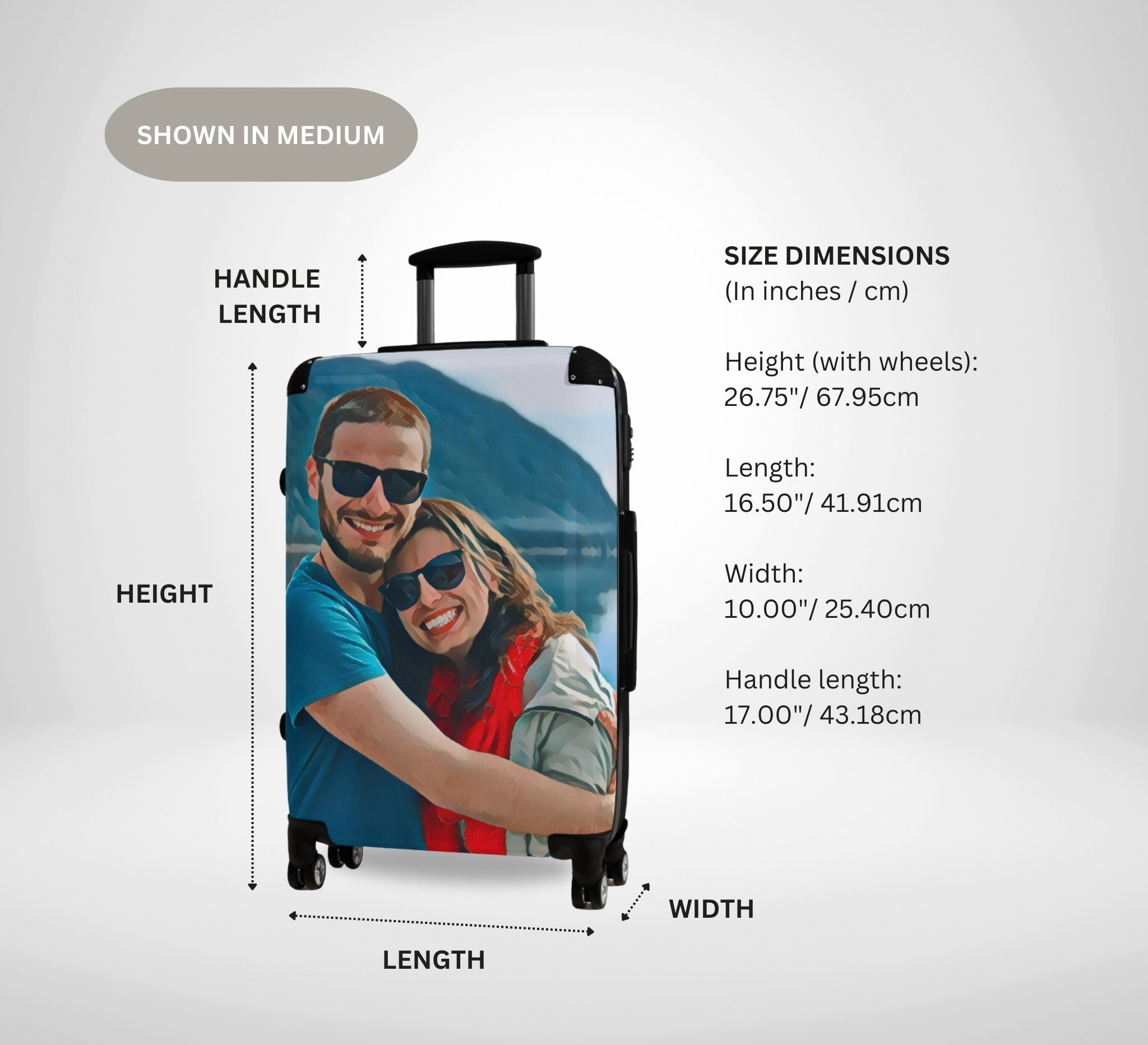 Personalized Suitcase Gift, Custom Photo Luggage, Personalised Photo ...