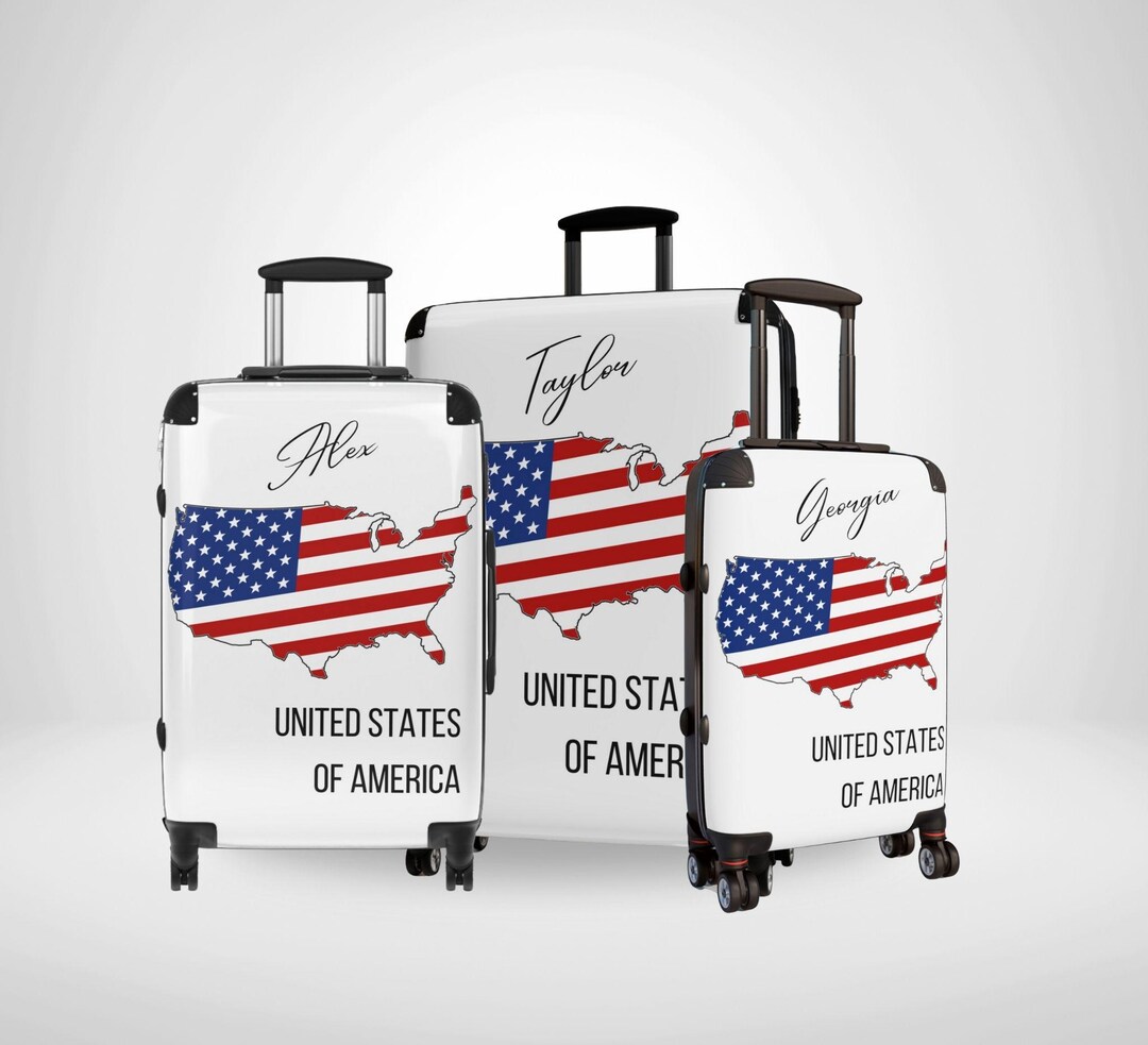Customized USA Map Suitcase With Personalized Name, United States of ...