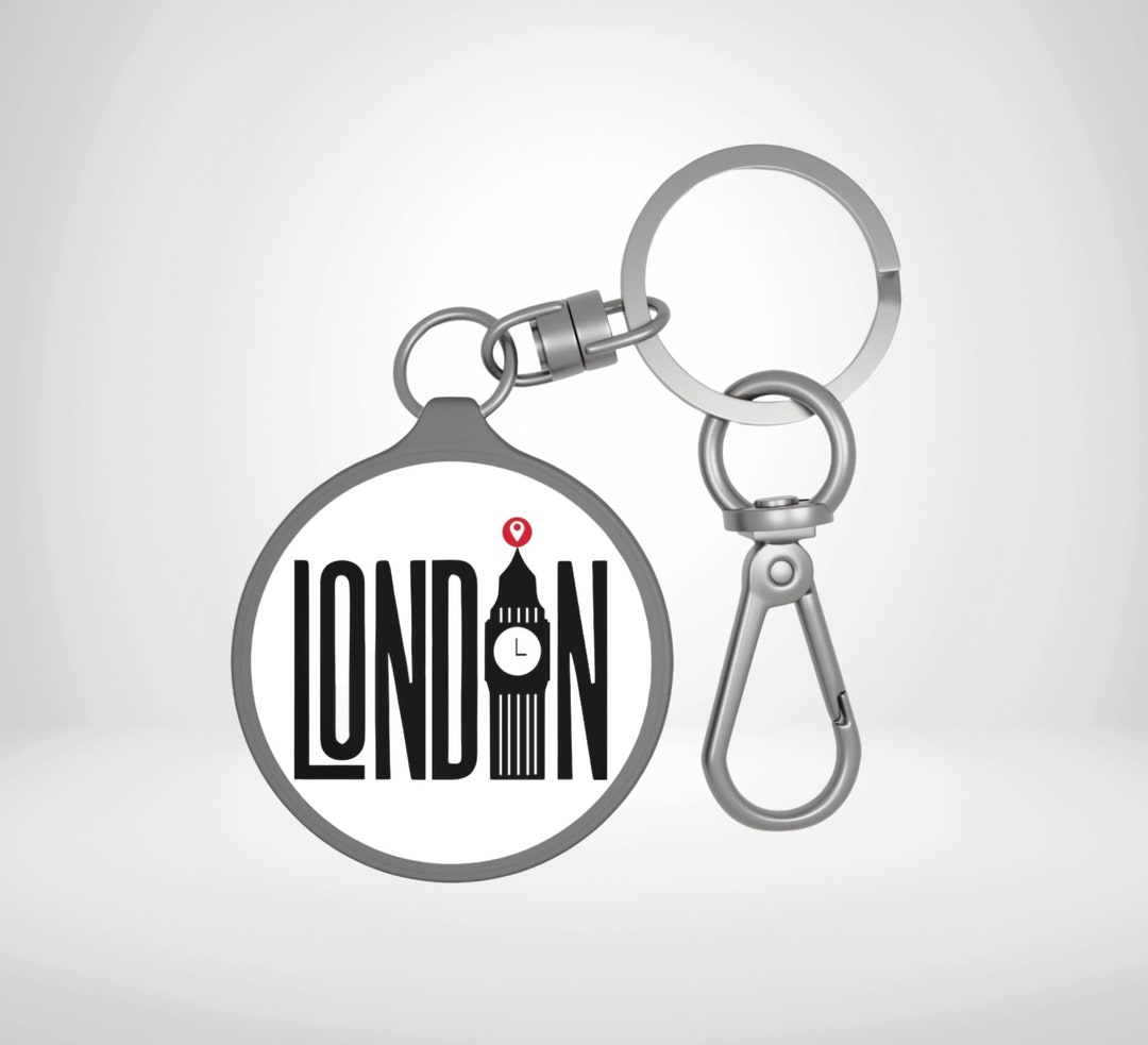 London United Kingdom Keyring, England Travel Location Keychain, UK ...