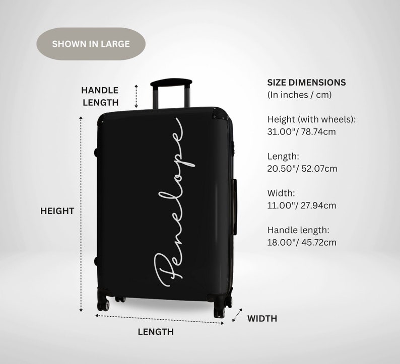 Minimalist Name Personalized Suitcase, Black White Custom Luggage for ...