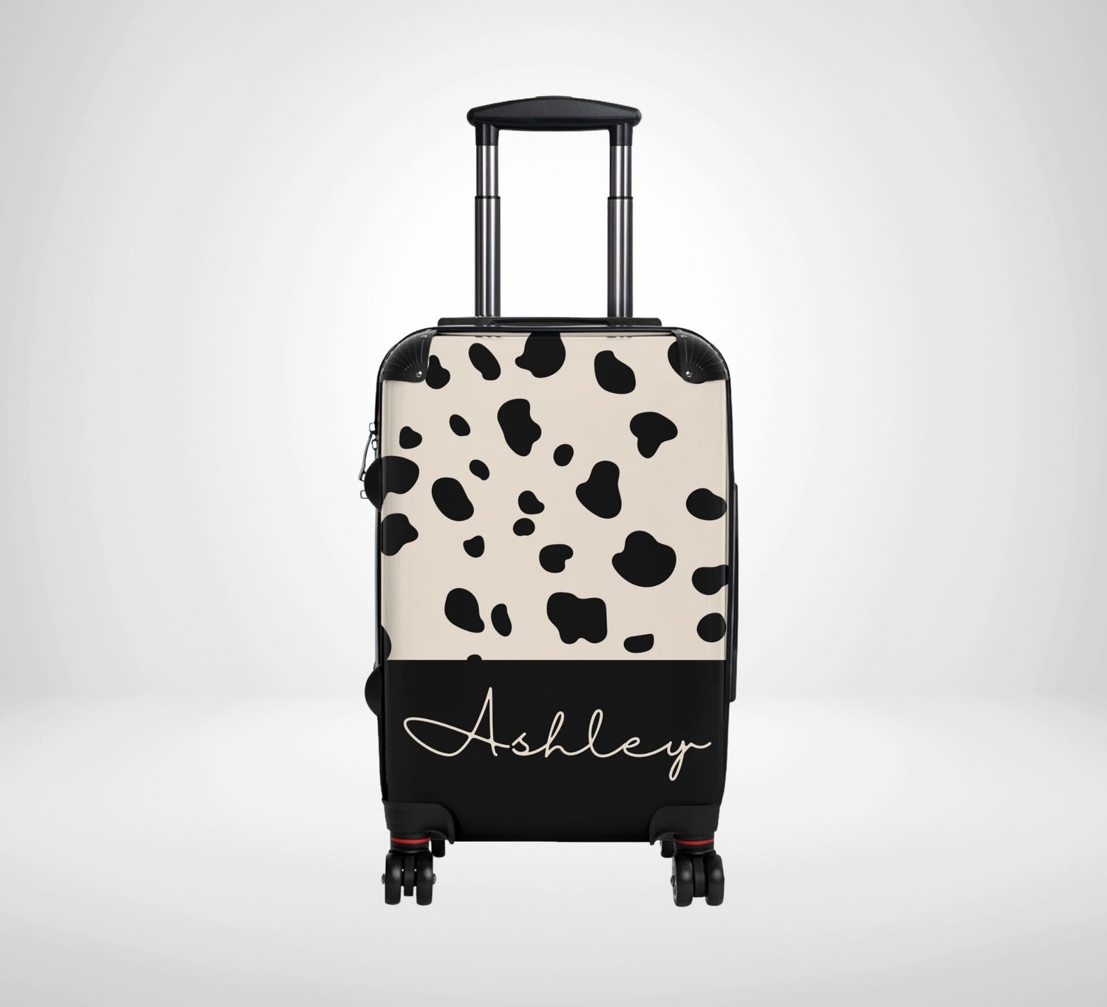 Dots Personalised Name Suitcase, Spotted Pattern Custom Luggage ...