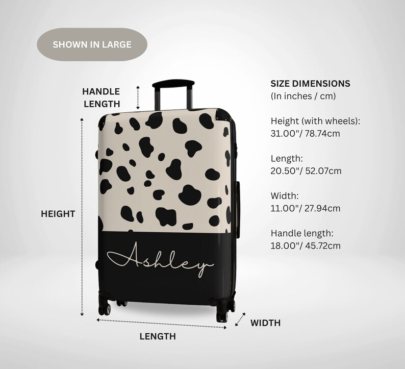 Dots Personalised Name Suitcase, Spotted Pattern Custom Luggage ...