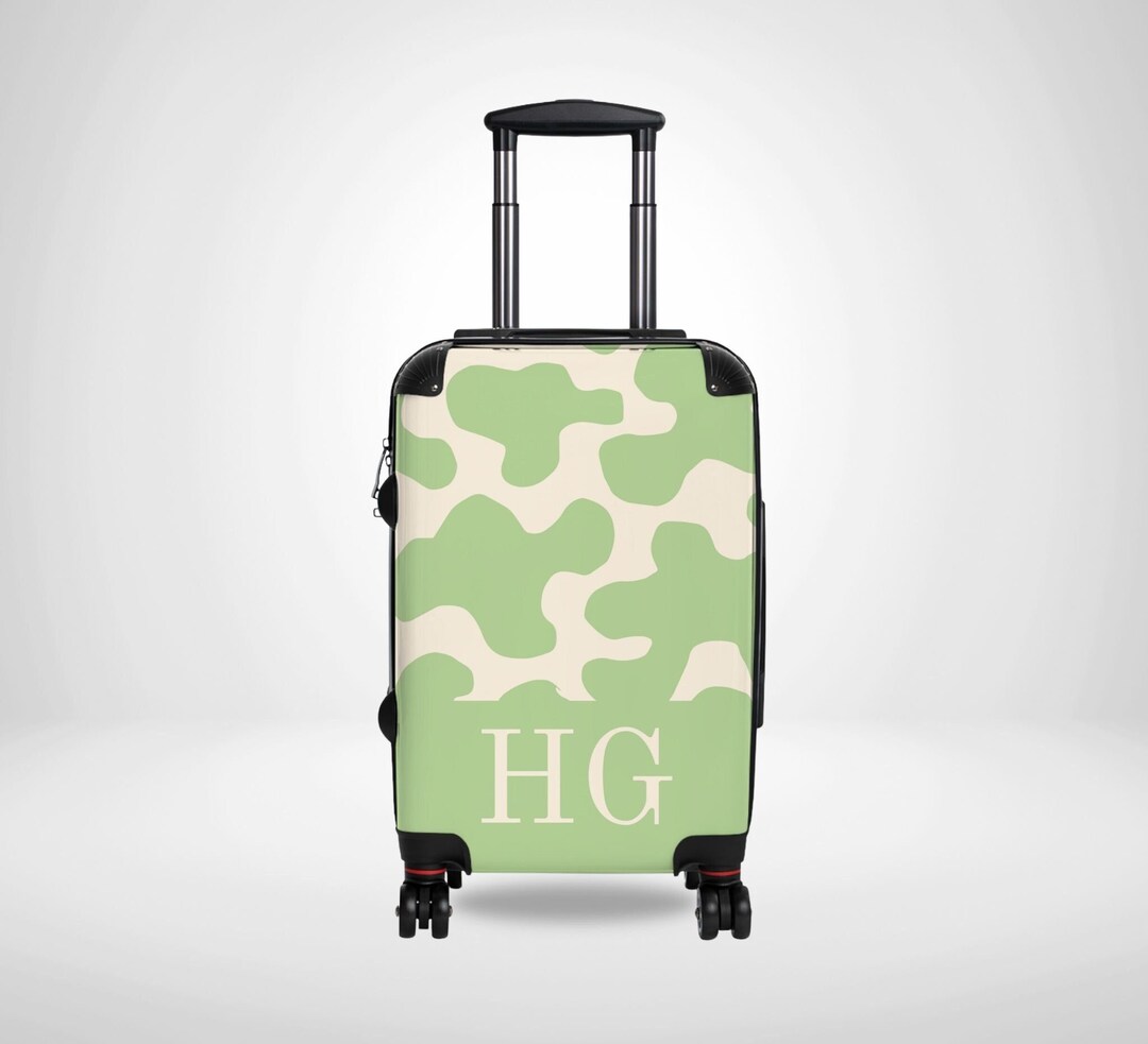 Abstract Initial Personalized Suitcase, Groovy Custom Luggage for Women ...