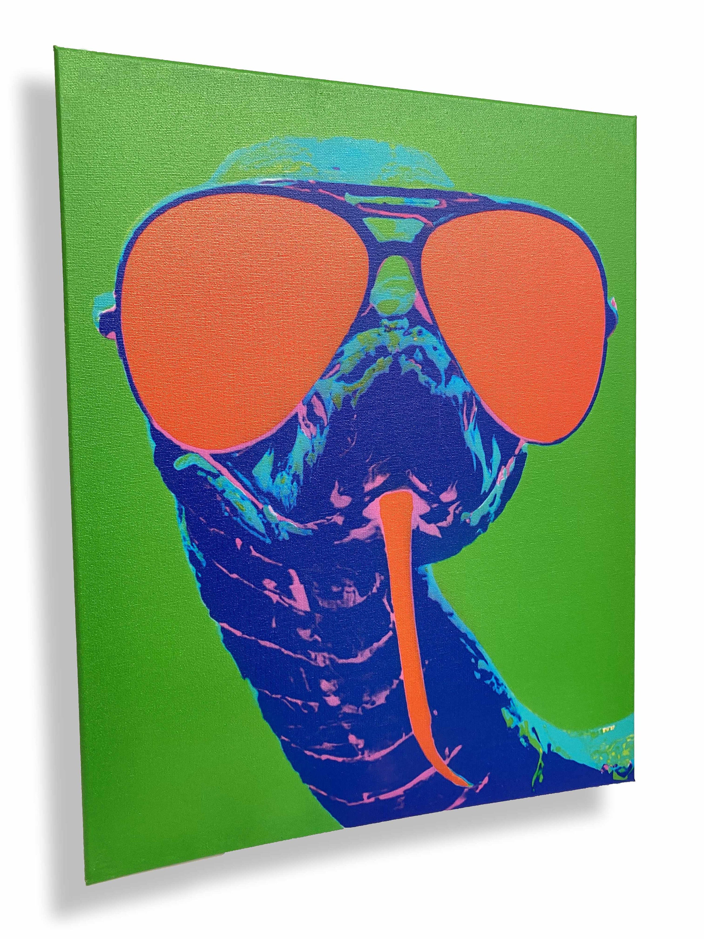 Mural Pop Art Snake With Sunglasses Picture on Canvas Digital Print in ...
