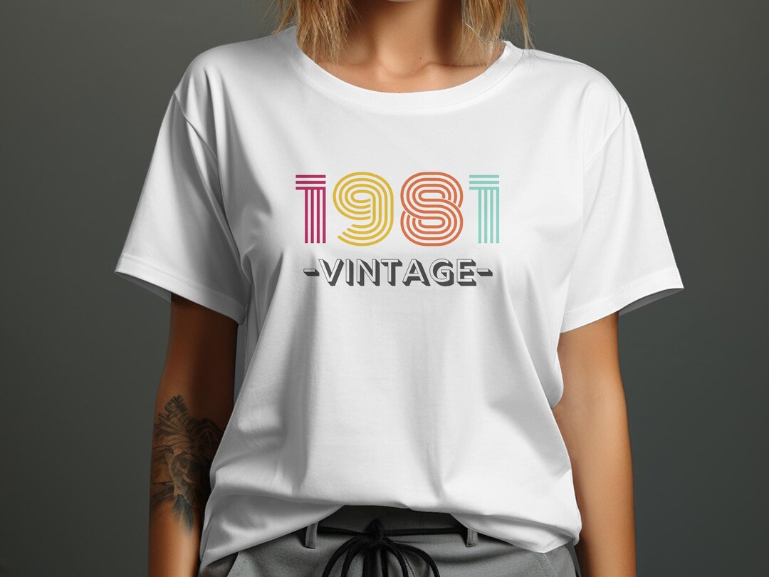 Retro 1981 Vintage T-shirt, Nostalgic 80s Style Graphic Tee, Unique ...