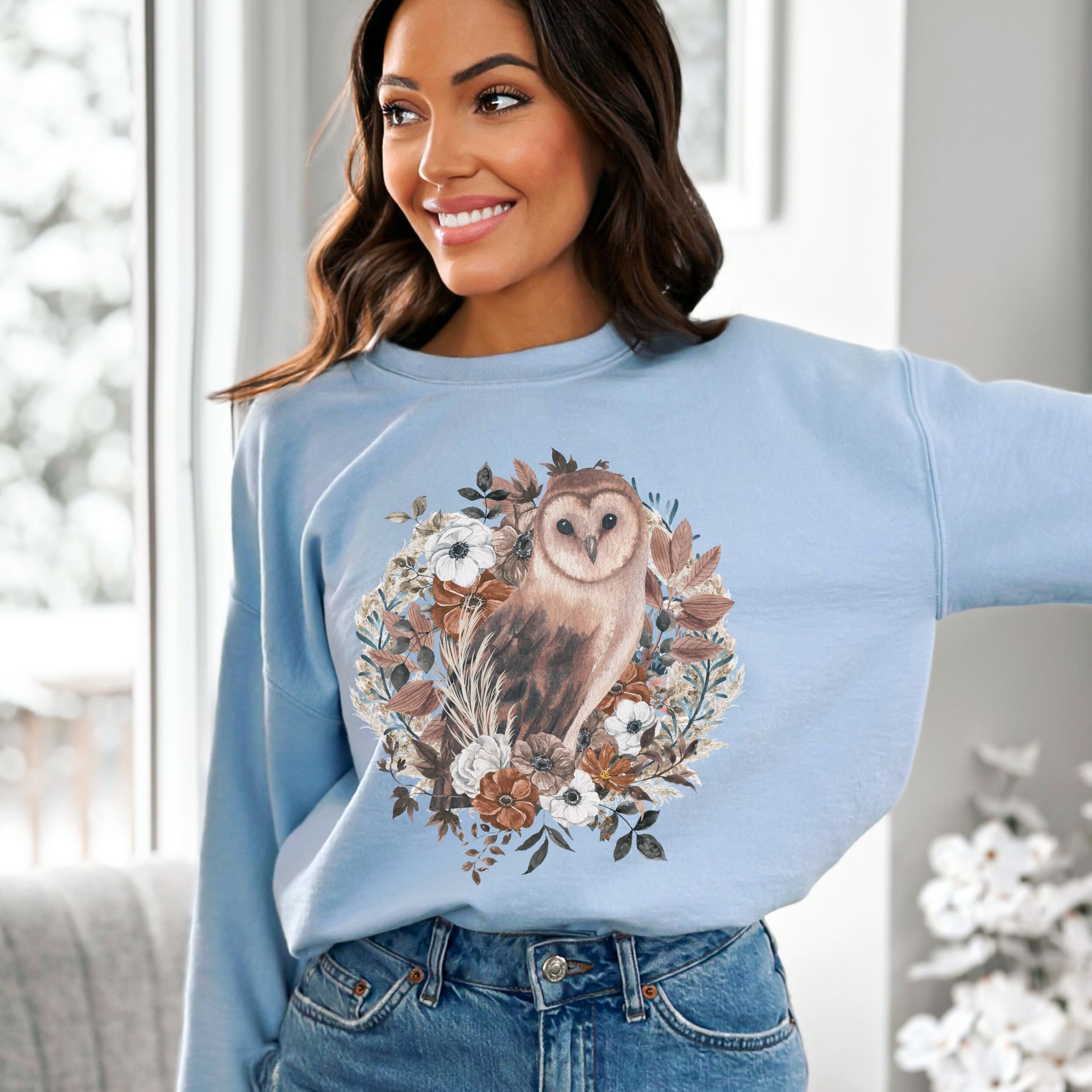 Barn Owl Cottagecore Indie Sweatshirt, Aesthetic Cozy Forestcore ...