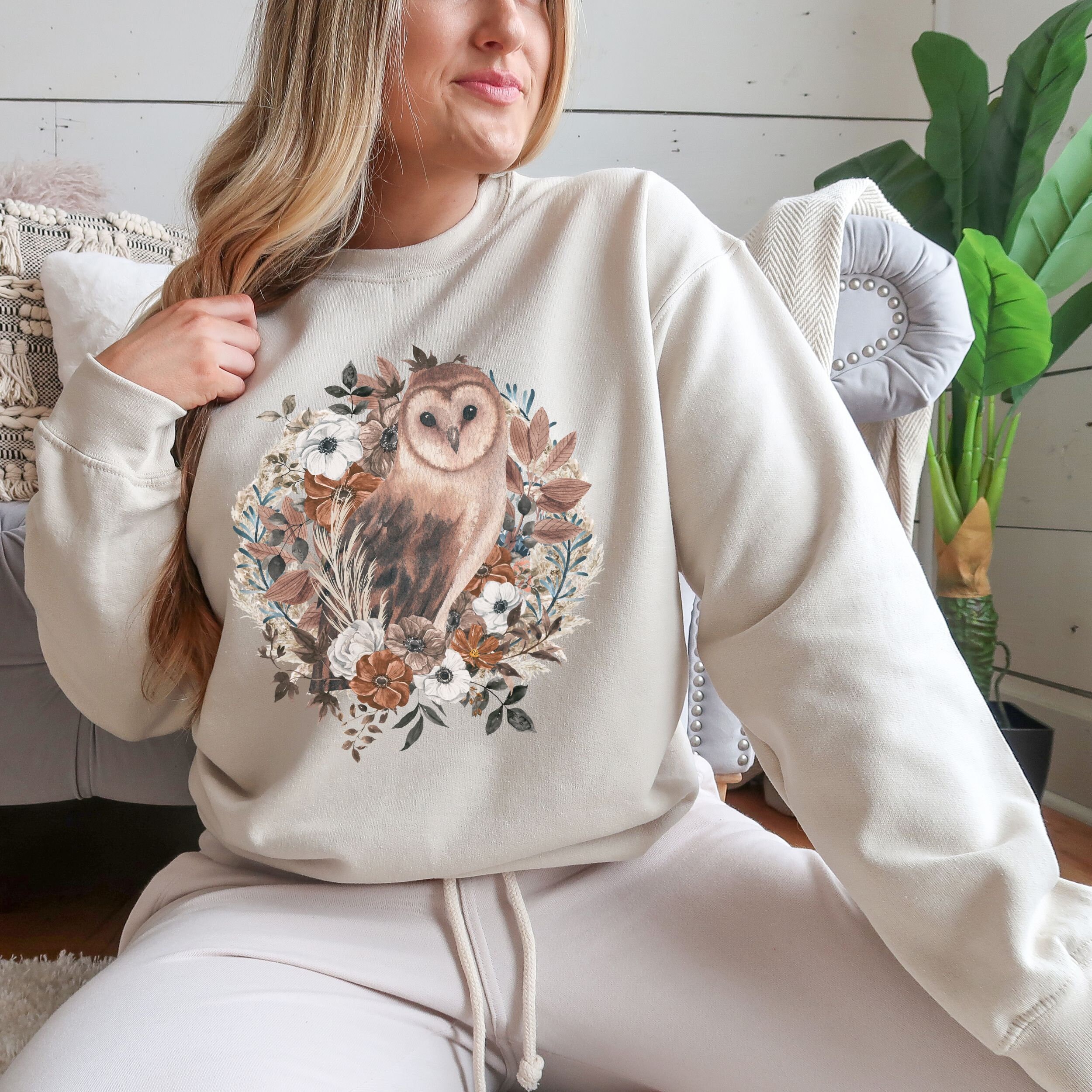 Barn Owl Cottagecore Indie Sweatshirt, Aesthetic Cozy Forestcore ...