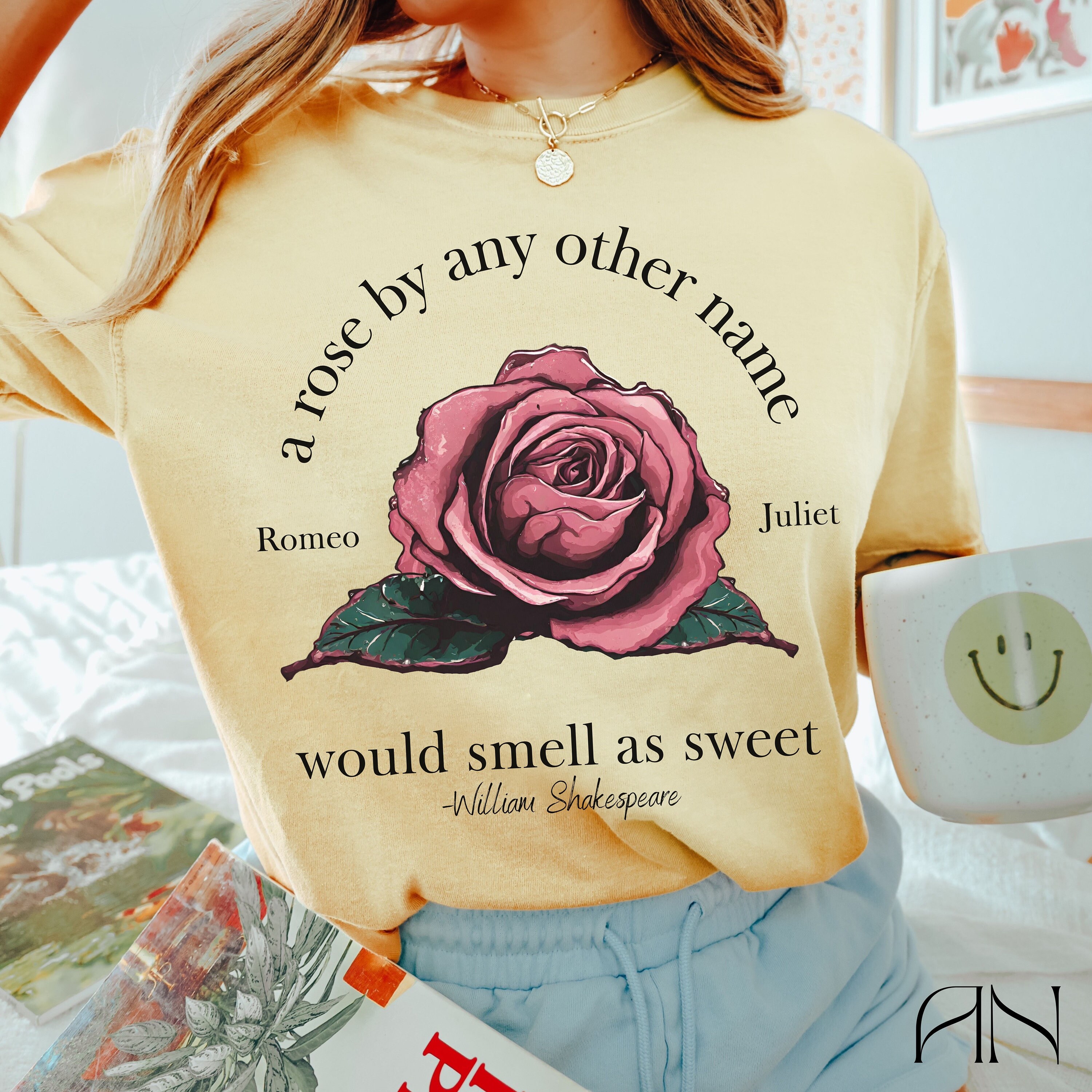 Shakespeare Romeo and Juliet Rose Quote Tee Shirt, Bookish Poetry ...